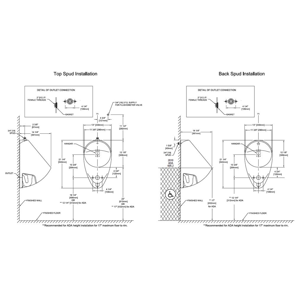 TOTO UT105UG Commercial Washout Urinal 0.125 GPF